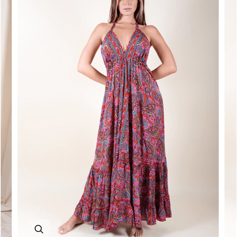 Mamey The Ruth Maxi Dress Terracotta Shiny Salsa Vaca… - Gem